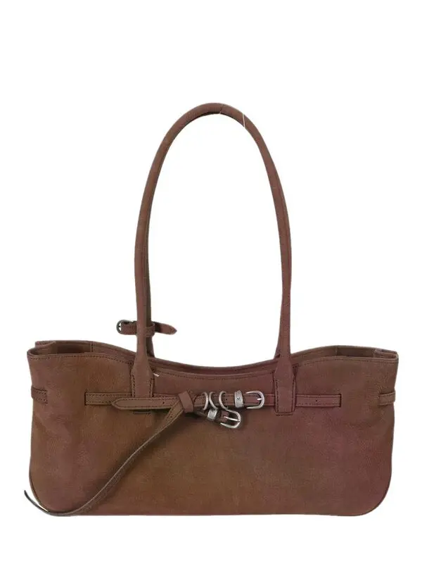 MARGESHERWOOD Grandma Buckle-detail Nubuck East-west Bag - Brown