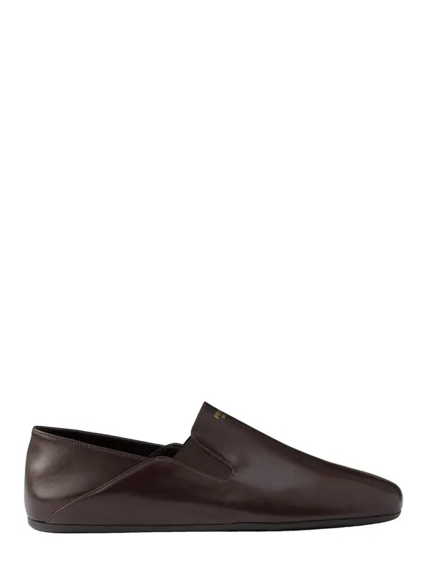 Prada Leather Loafers - Brown