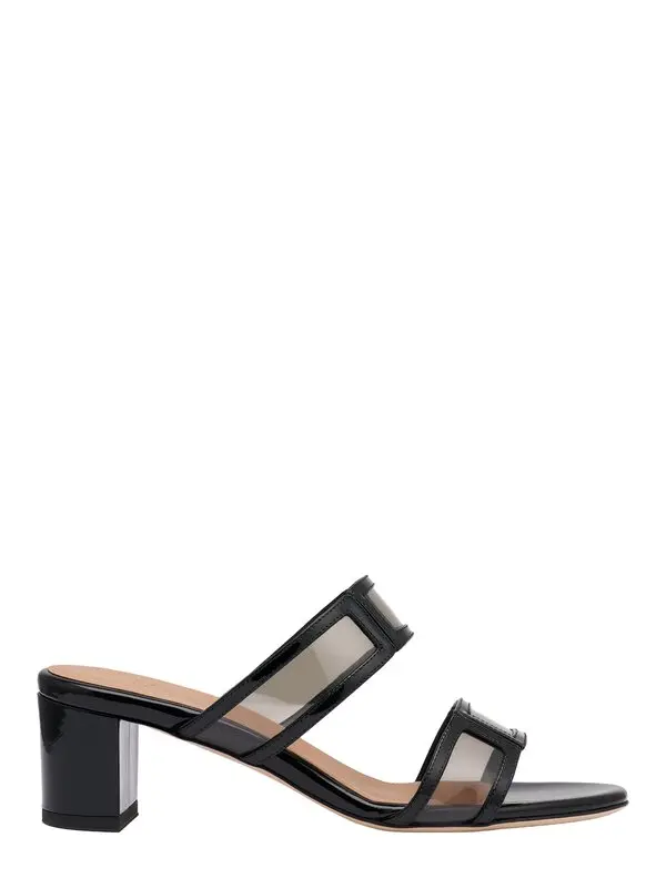 MALONE SOULIERS Leather And Pvc Loulou Heeled Mules 45 - Black
