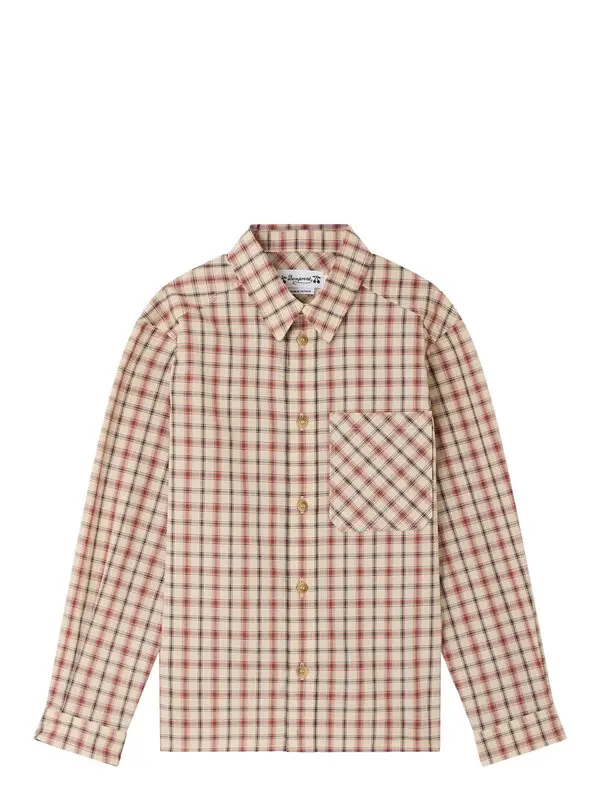 Bonpoint Cotton Check Shirt - Beige