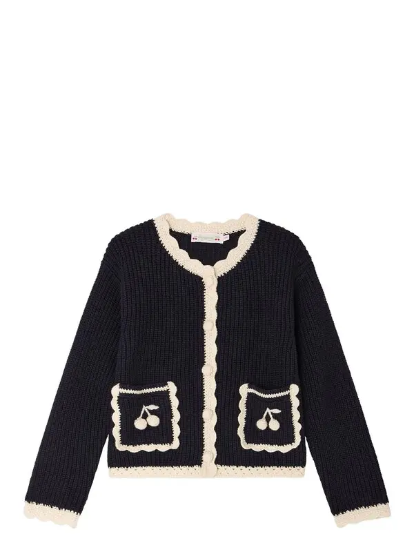 Bonpoint Wool-cotton Maryls Cardigan - Navy