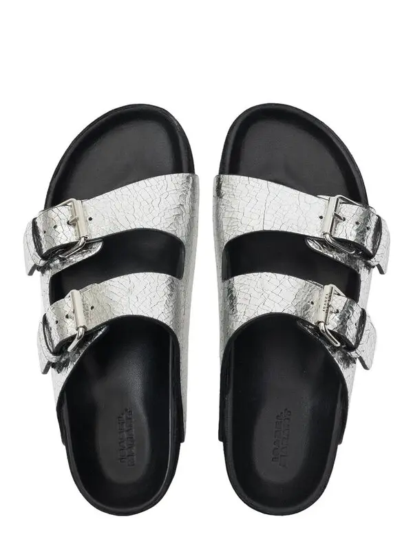 Isabel Marant Étoile Lennyo Studded Buckle Sandals - Silver