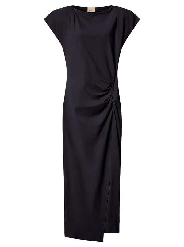 Isabel Marant Étoile Nadela Draped Jersey Maxi Dress - Black