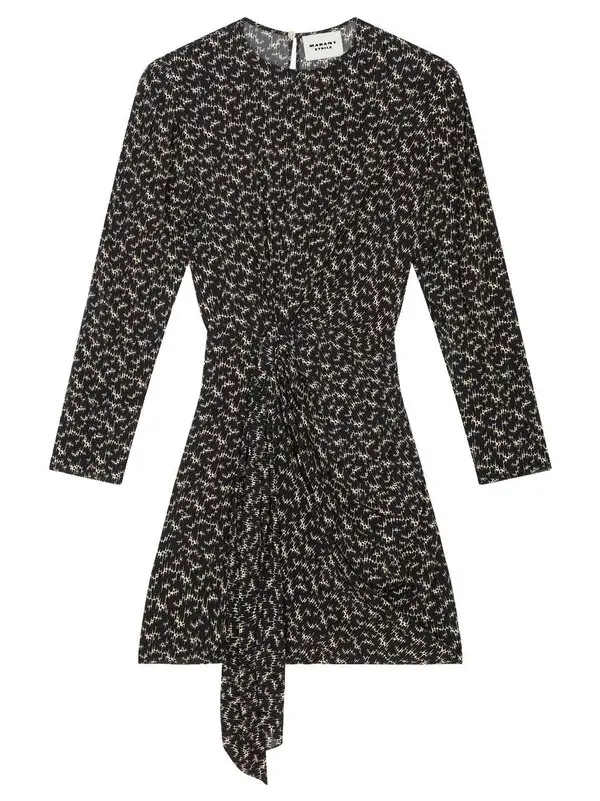 ETOILE Dulce' Printed Long Sleeve Mini Dress - Black