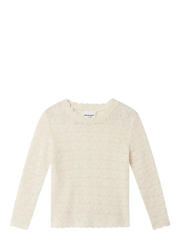 ETOILE Leonette Openwork Alpaca Sweater - Ecru
