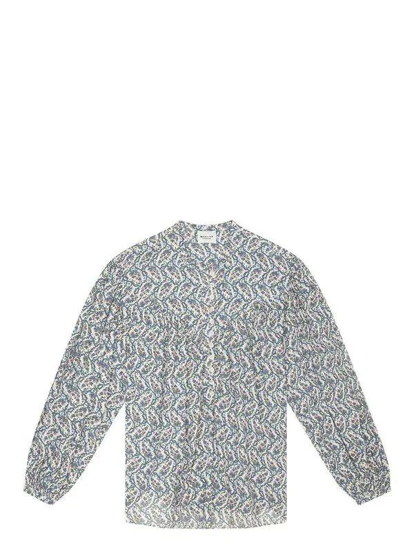 ETOILE Salika Abstract Print Cotton Blouse - Ecru