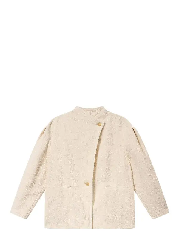 ETOILE Uadie Short Textured Double-faced Cotton Coat - Ecru