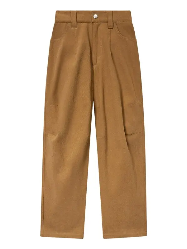 ETOILE Opalyna Wide-leg Cotton Twill Pants - Camel