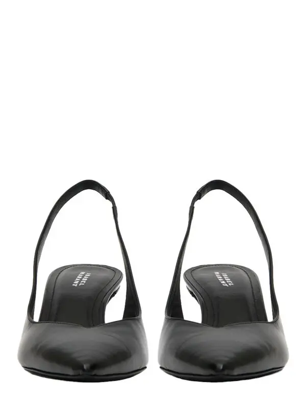 Isabel Marant Étoile Slingback Pumps In Cowhide Suede With Print - Black