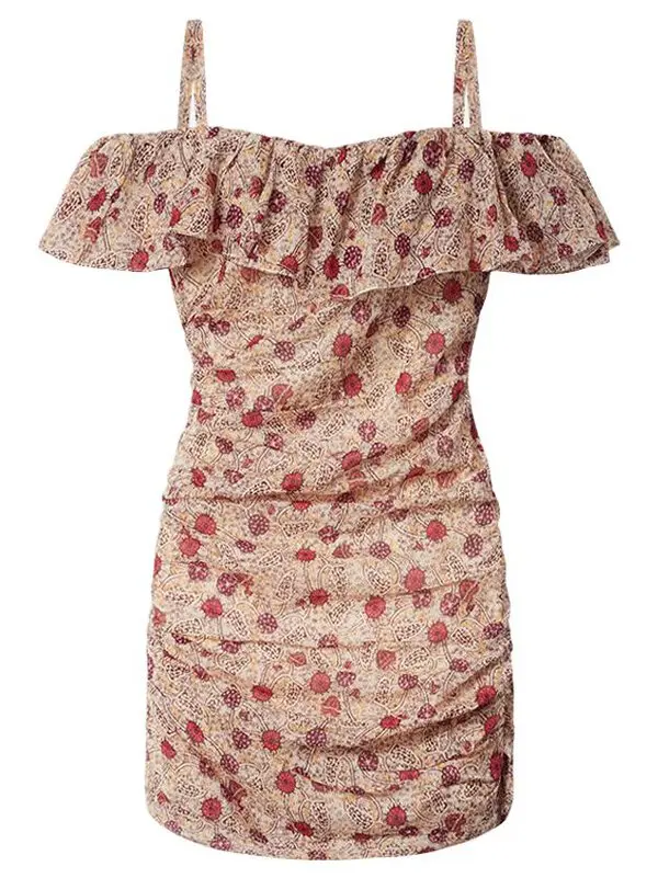 ETOILE Davilia Dress - Ecru-raspberry