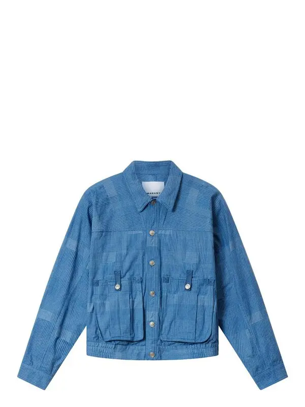 Isabel Marant Étoile Darlane Plaid Washed Cotton Jacket - Blue