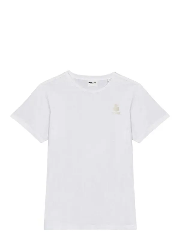 ETOILE Aby Cotton T-shirt With Logo Embroidery - White