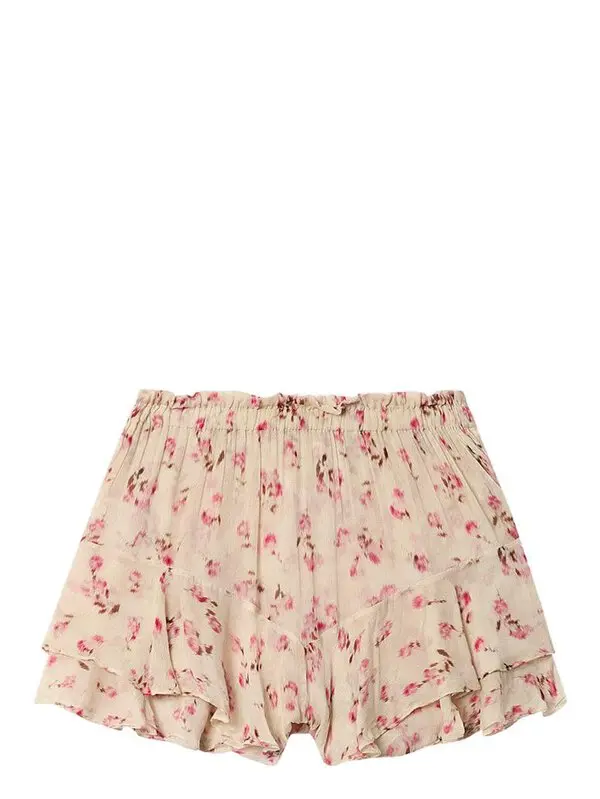 ETOILE Sornel Flowy Viscose Georgette Shorts - Beige