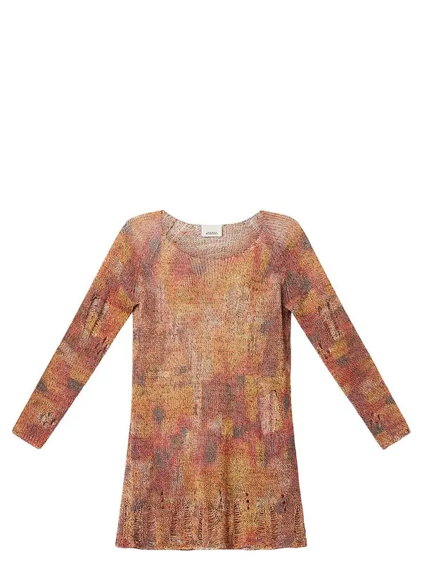 Isabel Marant Étoile Hymira Printed Knit Tunic Dress - Orange