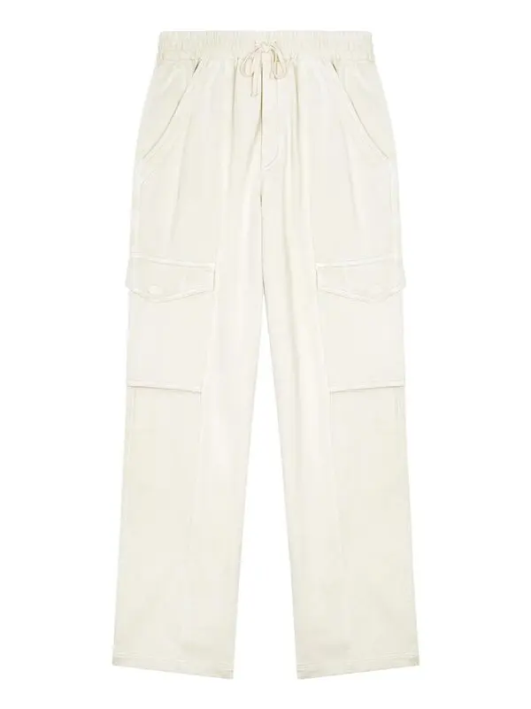 ETOILE Peorana Cotton Fleece Cargo Pants - Ecru