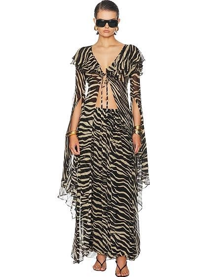 Ronny Kobo Kyle Maxi Top - Zebra