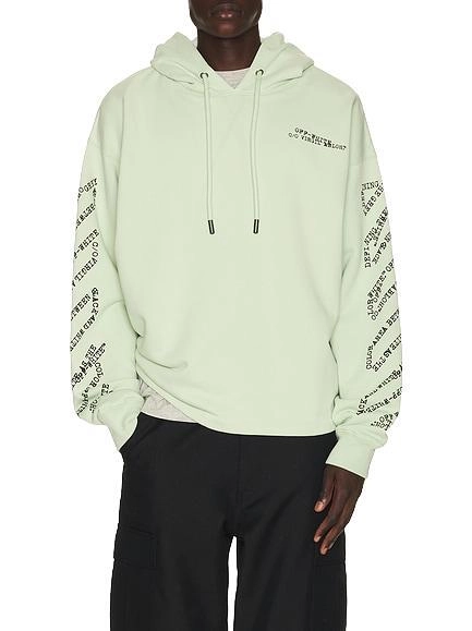 Off-White Type Arrow Loose Hoodie - Mint