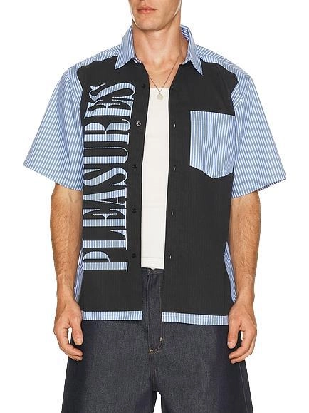 PLEASURES Onyx Button Up Shirt - Blue