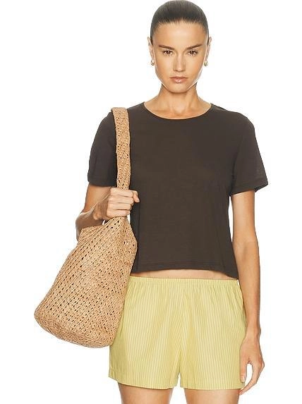 LESET Milo Crop Tee - Hickory