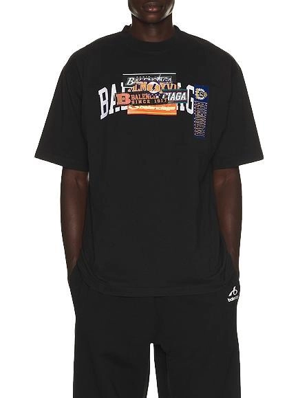 Balenciaga Medium Fit Tee Shirt - Black