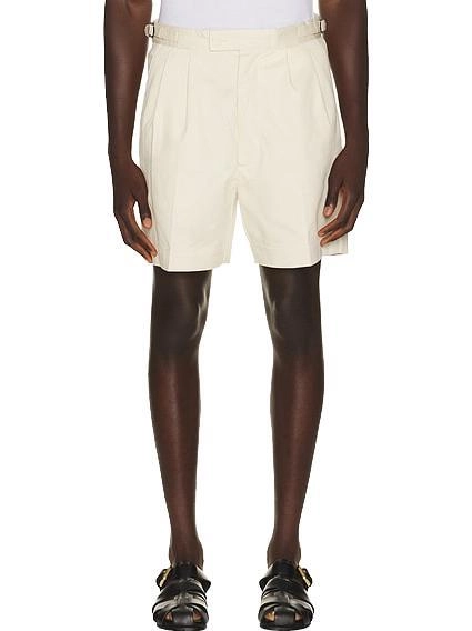 PERCIVAL Blake Double Pleated Shorts - Ecru