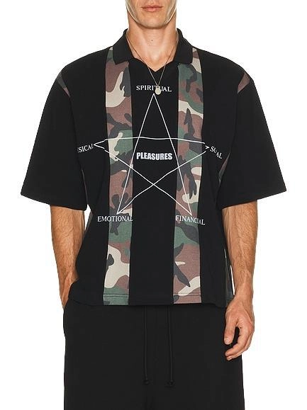 PLEASURES Social Rugby Polo - Black