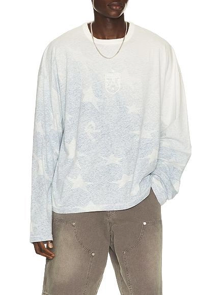 REPRESENT Usa Football Long Sleeve Top - Washed Blue