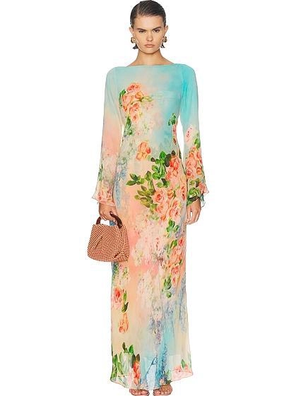 Hemant & Nandita Double Layer Maxi Dress - Multi