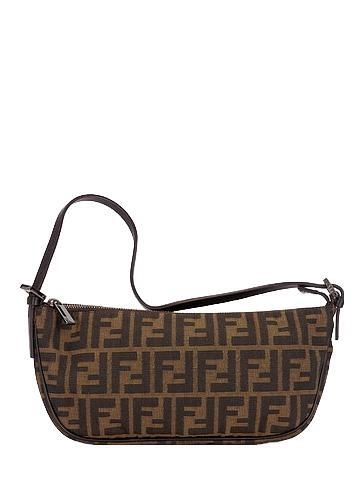 Fendi Zucca Pochette Shoulder Bag - Brown