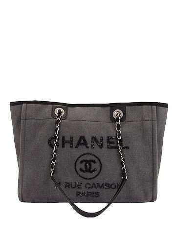 Chanel Small Deauville Tote Bag - Gray