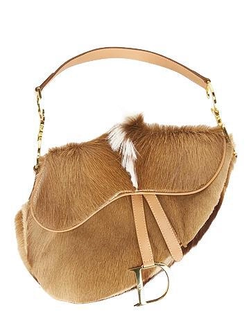 Dior Pony Hair Mohawk Saddle Bag - Brown