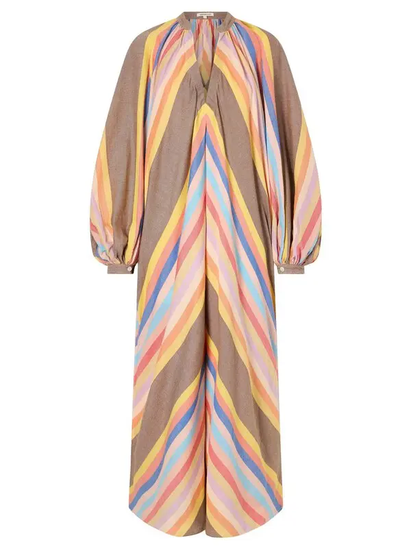 MARRAKSHI LIFE Striped Cotton Maxi Dress - Multi