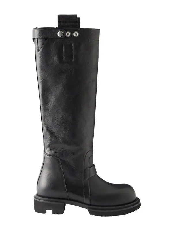 Rick Owens Leather Knee-high Boots - Black