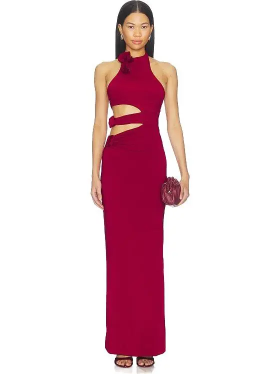 MAYGEL CORONEL Tempus Maxi Dress In . Also - Red