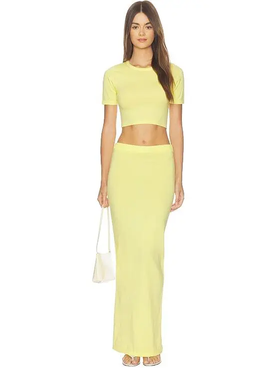 ALL THE WAYS Keeva Knit Maxi Skirt Set In . Also - Yellow