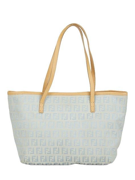 FWRD RENEW Fendi Zucchino Roll Tote Bag - Blue