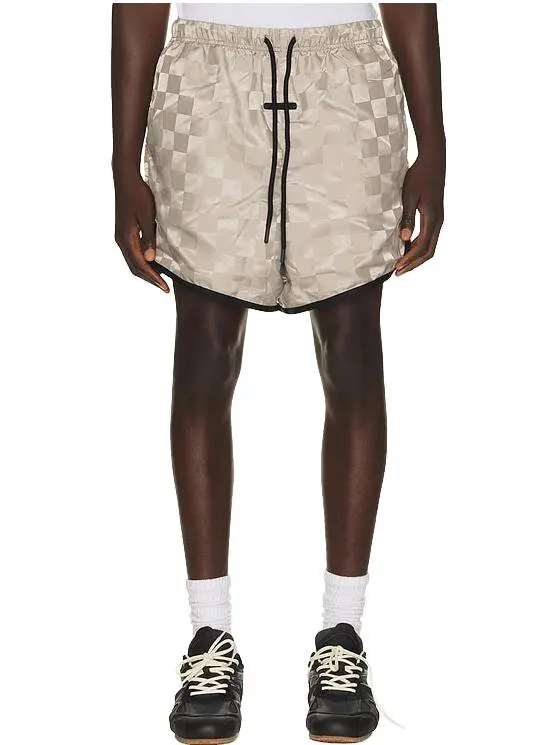 Fear Of God Checkered Gym Short In . Also - Grey