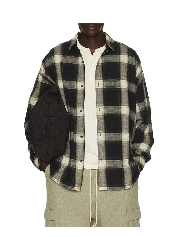 Fear Of God Button Up Shirt In . Also - Grey