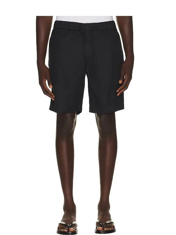 Frescobol Carioca Linen Blend Shorts - Black