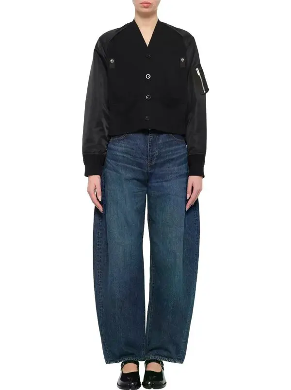 Sacai Hybrid Panelled Cardigan - Black