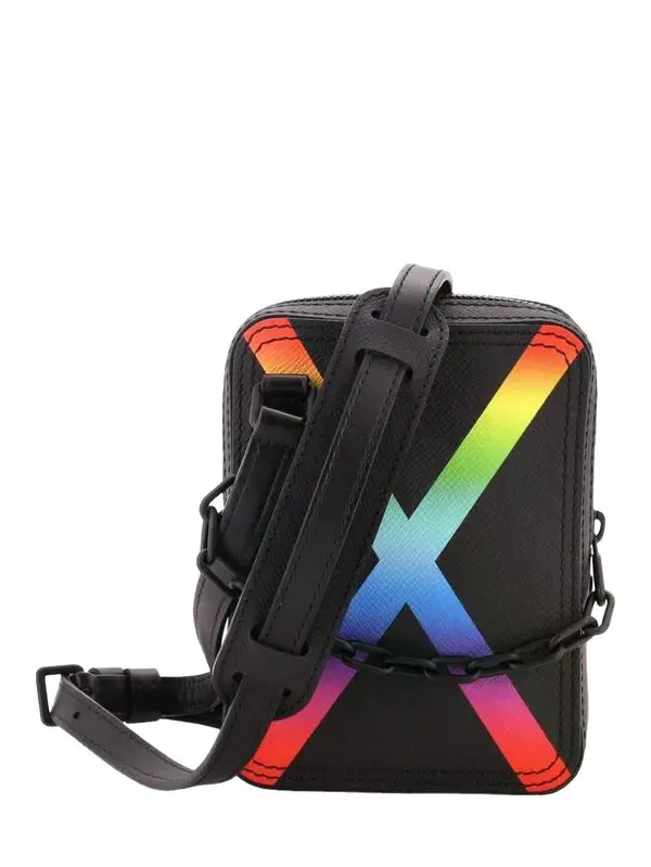 LOUIS VUITTON Danube Messenger Bag Rainbow Taiga Leather Crossbody Bag - Black
