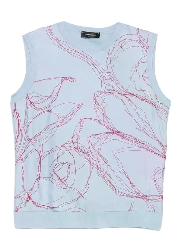 Fabiana Filippi Graphic-print Sleeveless Top - Blue