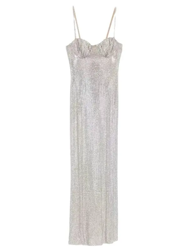 Giuseppe Di Morabito Ruched Slip Dress - Silver