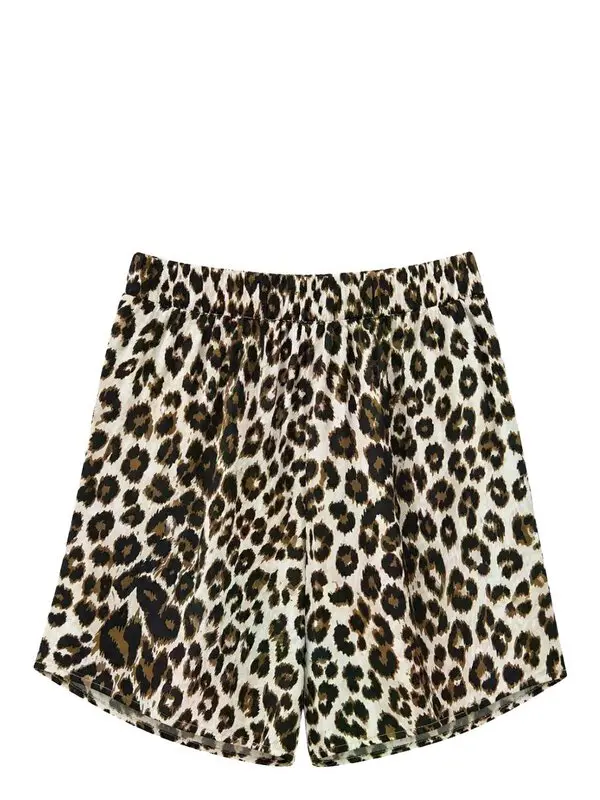 JUCCA Leopard-print Elasticated Shorts - Neutrals