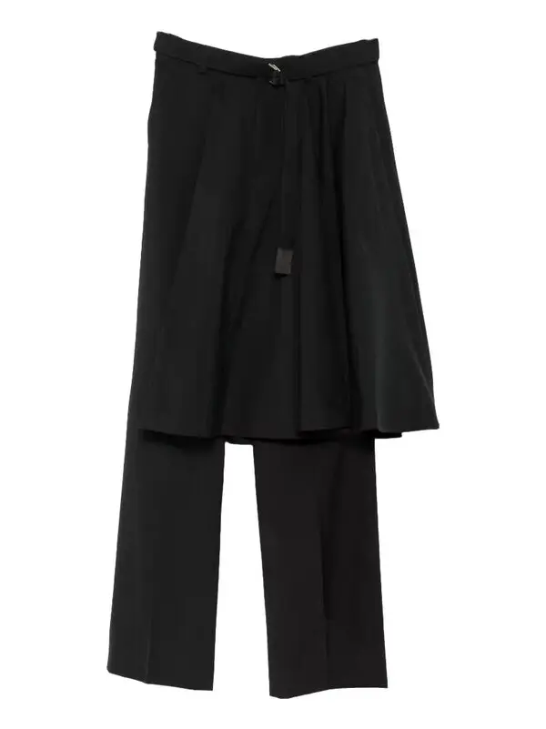 Sacai Pleated-overlay Trousers - Black