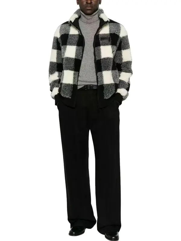 Givenchy Checked Pattern Fleece Jacket - Black