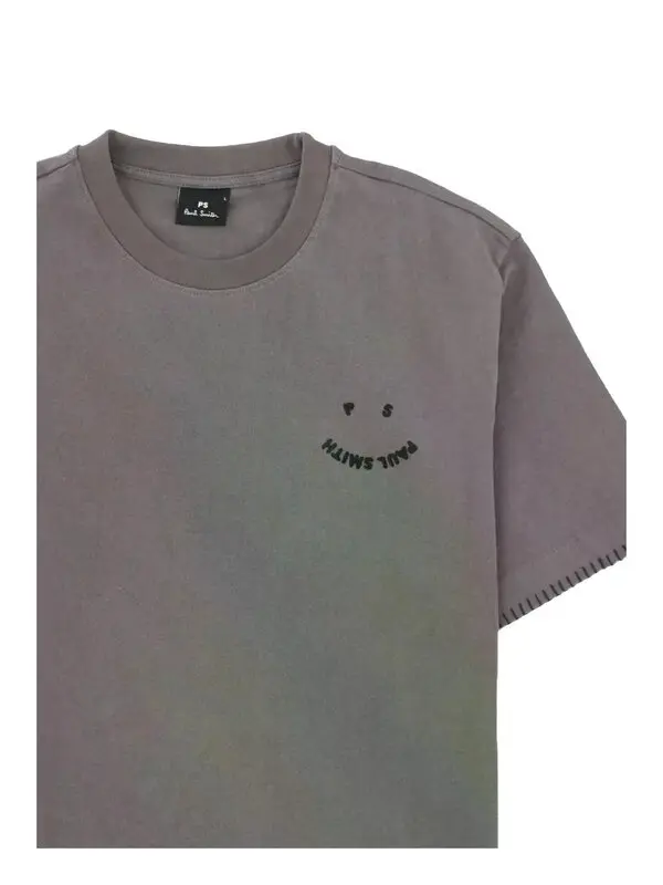 Paul Smith Happy Blanket-stitch T-shirt - Grey