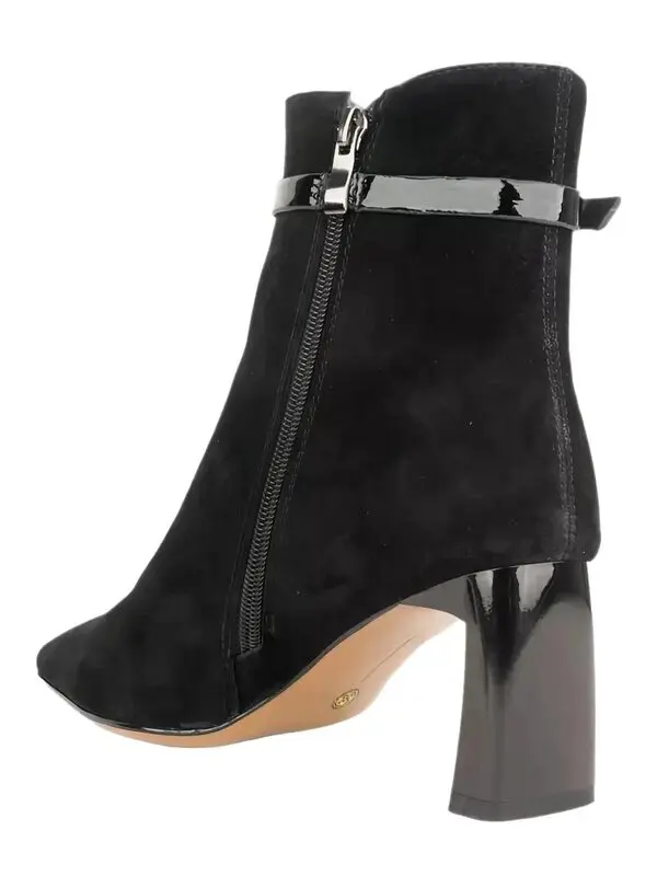 LINDA BAUMANN Buckle-strap Square-toe Ankle Boots - Black