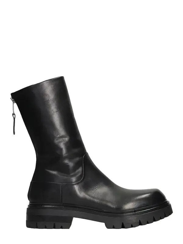 Elena Iachi Zip Leather Boots - Black
