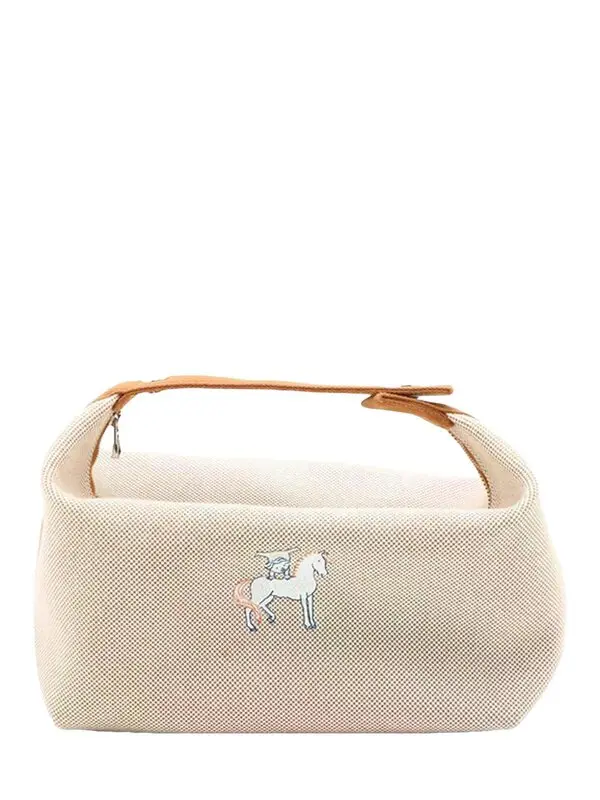 Hermès 2000-2026 Large Toile Bride A Brac Cabriole Case Vanity Bag - Neutrals